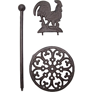 Cast Iron Rooster Paper Towel Holder 13 Inch