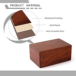 PCS Cremation Urns for Ashes, Pet Memorial Funeral Urns Box,Wooden Decorative Urn for Dog Cat,Cremation Keepsake Burial Ash Box - S (6 x 4 x 2.75'')