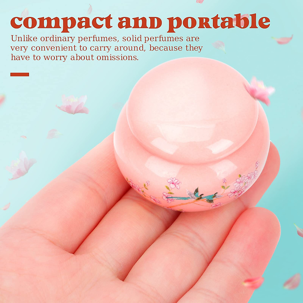 Natural Perfume Balm Perfume: Portable Pocket Creme Parfum Natural Fragrance Parfum in Ceramic Tin Jar Perfect for Men Women Travel Use 10g