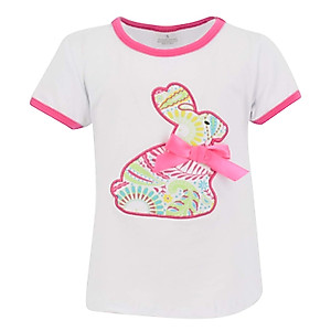 Unique Baby Girls Paisley Easter Bunny Easter Outfit (7/XXL, Pink)