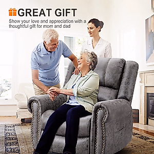 CDCASA Dual Motor Lay Flat Lift Chairs Recliners for Elderly with Massage and Heat, Breathable Leather Infinite Position Large Sleeping Electric Power Lift Chair Recliner for Seniors, Grey