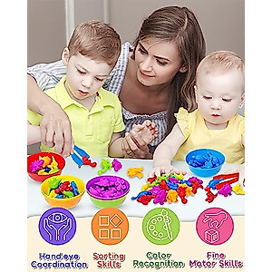 Yetonamr Counting Dinosaurs Montessori Toys for 3 4 5 Years Old Boys Girls, Toddler Preschool Learning Activities Toys for Kids Ages 2-4, 3-5, 4-8, Birthday Gifts Sensory Educational Toys