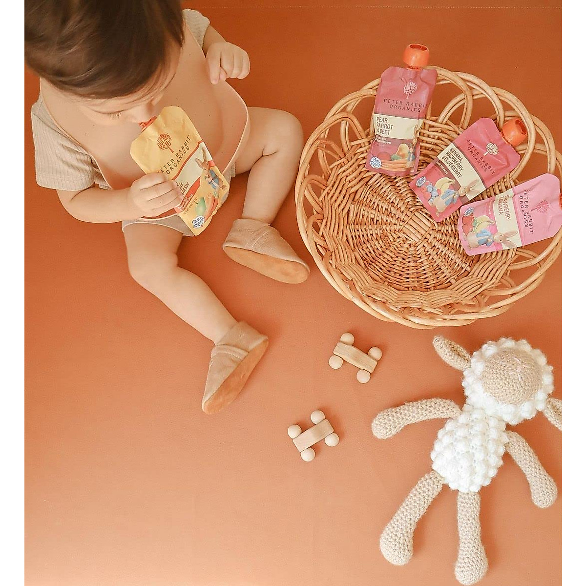 Vegan Leather High Chair Mat by Lark Baby Goods (40 x 40 in) - Waterproof Wipeable Splat Mat for Under High Chair - Baby High Chair Floor Mat for Splash and Spill Protection - Brown