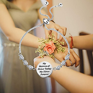 TGBJE Matron of Honor Gift Matron of Honor Proposal Bracelet My Matron of Honor Today My Sister Forever Wedding Party Gifts Bridesmaid Gift (matron BR)