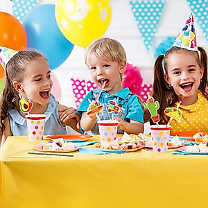 WATINC 80pcs Fiesta Paper Straws, Rainbow Color Striped Drinking Straws for Mexican Theme Party Decoration, Cinco De Mayo Fiesta Party Supplies, Paper Straws Decor for Summer Tropical Birthday Party