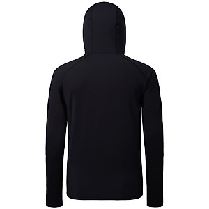 BASSDASH Men’s UPF 50+ 1/4 Zip Fishing Hoodie Shirt Quick Dry Performance Long Sleeve Sun Protection FS24M Black