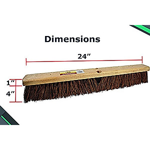 Bristles 4224 24” Push Broom Head for Indoor and Outdoor, Commercial Or Residential Use with Stiff Bristles for Heavy-Duty Work On Concrete, Patio, Garage, Stone Or Any Heavy Duty Cleaning