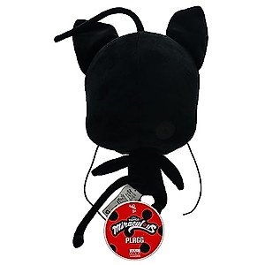Miraculous Ladybug - Kwami Mon Ami Plagg, 9-inch Cat Plush Toys for Kids, Super Soft Stuffed Toy with Resin Eyes, High Glitter and Gloss, and Detailed Stitching Finishes (Wyncor)