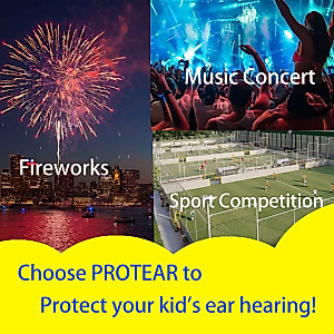 PROTEAR Kids Noise Cancelling Headphones,25dB NRR Hearing Protection,Noise Reduction,Sound Proof for Kids,Toddler Earmuffs for Concert,Airplane,Autism,Monster Jam,Travel,School(Ink-splash)