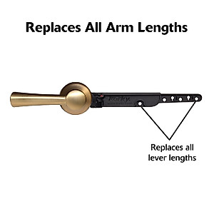 Korky 6094BP STRONGARM Tank Lever, Universal to Fit Front Angled Side Left and Right Mount Toilets, Brushed Gold