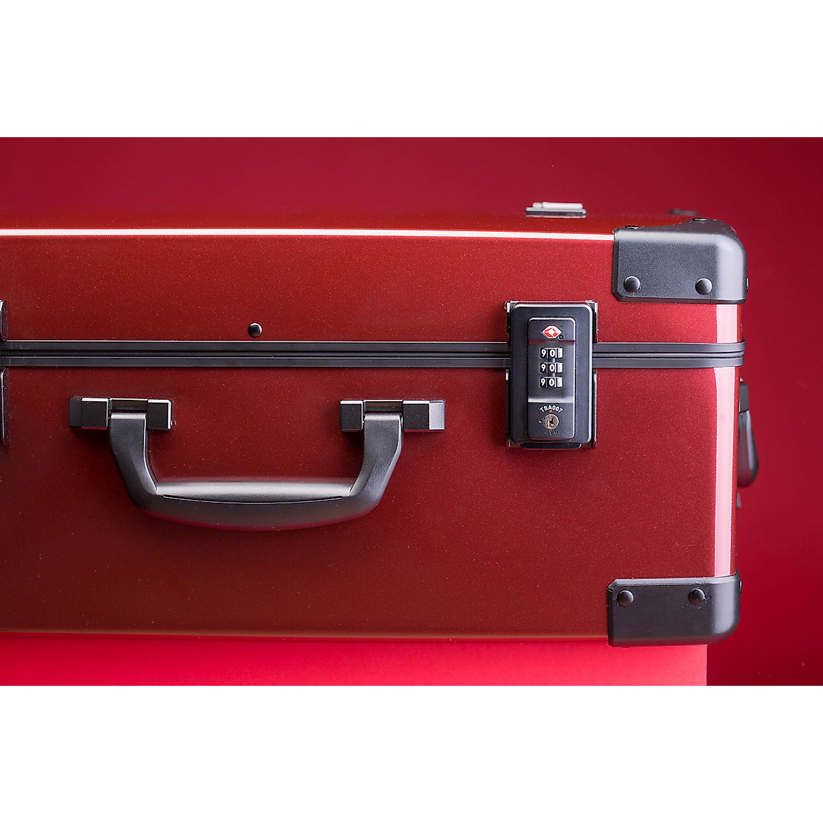 Andiamo Classico Suitcase with Built-in TSA Lock - Zipperless 20 Inch Hardside Carry On Bag- Lightweight (ABS+PC) Luggage With 8-Rolling Spinner Wheels (Red Ruby)