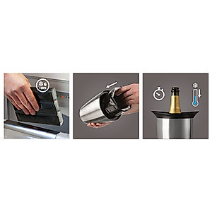 Vacu Vin Active Cooler Champagne Elegant - Reusable Champagne Bottle Cooler - Stainless Steel - Prosecco Cooler Sleeve For Standard Size Bottles - Insulated Prosecco Bottle Chiller