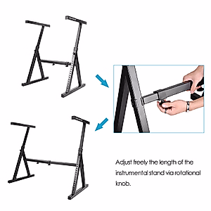 Neewer Z-Style Keyboard Stand - Heavy Duty Steel Construction with Solid Locking System, Support Stand for Piano Keyboard Instrument