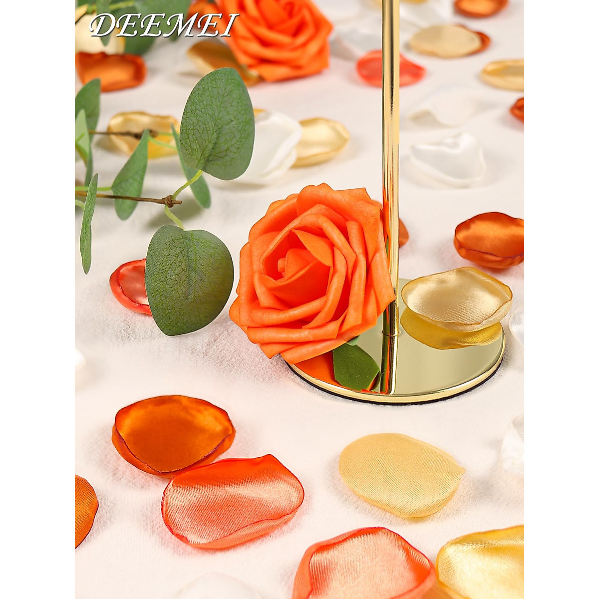 DEEMEI 400pcs Silk Rose Petals for Wedding Artificial Flower Petals Bulk for Basket Fall Wedding Aisle Runner Bridal Shower Table Decor(Orange)