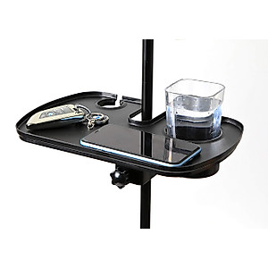 Auhafaly Plastic Microphone Stand Tray Stage Concert Performance Vocal Guitar Accessory with Drink Holder and Microphone Holder (Deluxe)