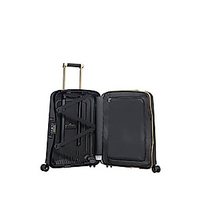 SAMSONITE S'Cure DLX Spinner 55, 2.9 KG Hand Luggage, 55 cm, 34 liters, Black (Black/Gold Deluscious)