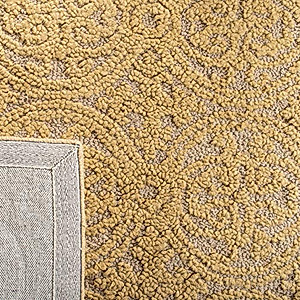 SAFAVIEH Cambridge Collection 4' Square Light Gold / Dark Gold CAM233A Handmade Moroccan Premium Wool Area Rug