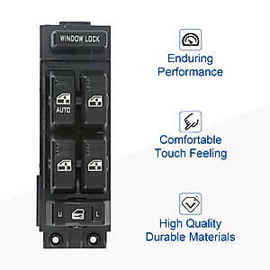Power Window Switch Master Control Driver Side Compatible for 2000 2001 2002 Chevy Silverado Tahoe Suburban & GMC Yukon XL Sierra 1500HD 2500HD 3500, 02 Cadillac Escalade OE Replace 15062650