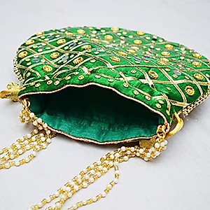 Potli Bags For Women's, Girls Potli Bag Women Stylish Shopping Bag, Women's Bags, Handmade Bags For Girls, Wedding Bags, Fancy Bags By YUSRA HANDICRAFTS, Green