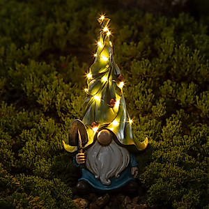 VP Home Whimsical Garden Statue Gnome Solar Powered LED Outdoor Decor Light