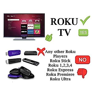 Hisense Roku TV Remote w/Volume Control & TV Power Button for All Hisense Roku built-in TV❌ NOT FOR other brand Roku TV ❌NOT FOR Roku Player (box) ❌NOT FOR Roku Stick!!
