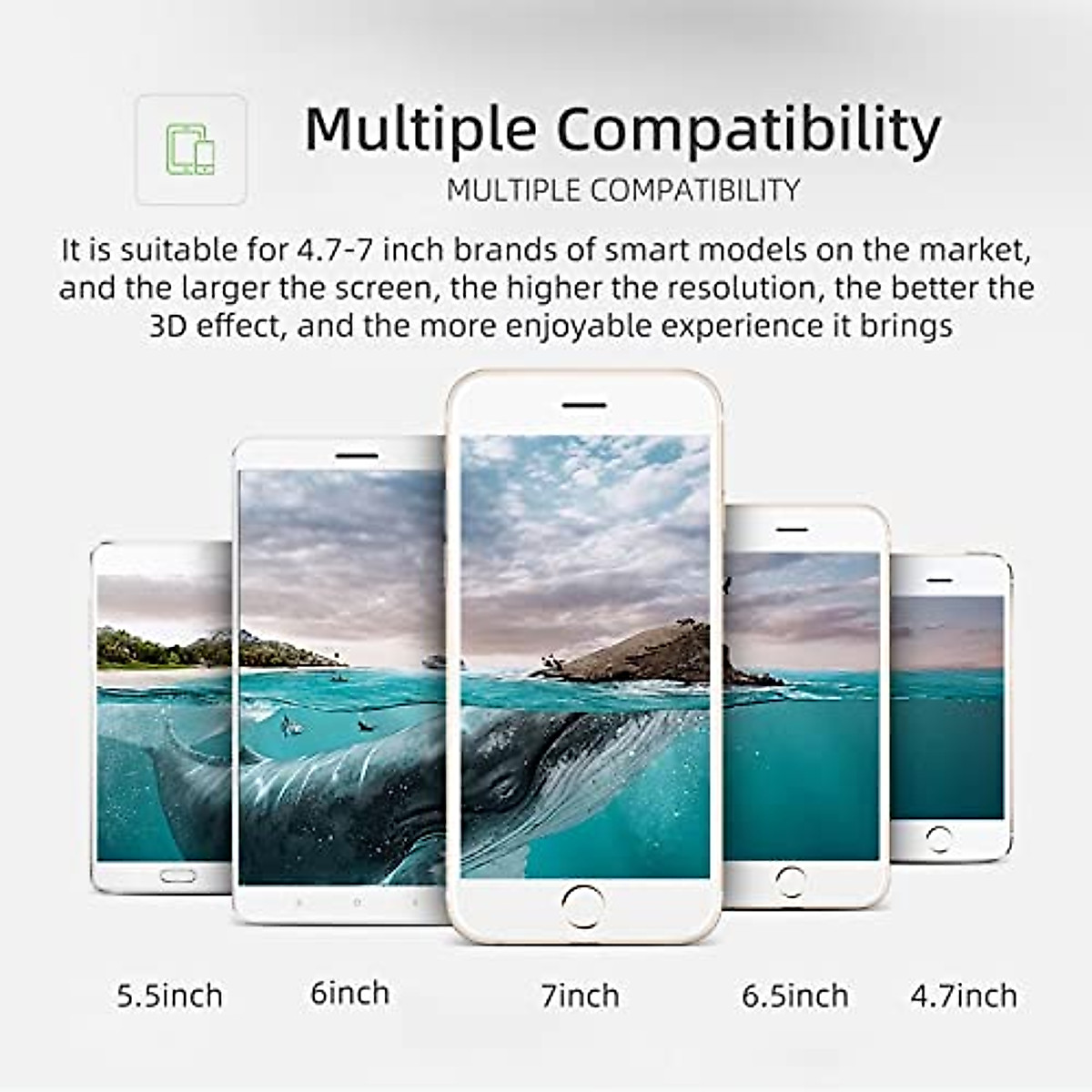 VR Headset Virtual Reality VR 3D Glasses VR Set 3D Virtual Reality Goggles,Adjustable VR Glasses Support 7.2 Inches [with Controller+Two Eye Masks].…