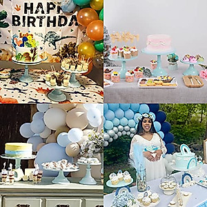 3 Piece Metal Cake Stand, Cake Pop Stand Set of Disc Diameter 8" 10" 12", Tall Cake Stands for Dessert Table, Perfect Display for Wedding, Graduation Party, Birthday, Baby Shower, Decorations (Blue)