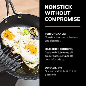 SCANPAN Professional 12.5” Fry Pan - Easy-to-Use Nonstick Cookware - Dishwasher, Metal Utensil & Oven Safe - Made in Denmark