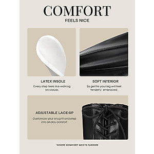 DREAM PAIRS Women's Laurence Over The Knee Thigh High Chunky Heel Boots Long Stretch Sexy Fall Boots,Size 8,Black/Pu,LAURENCE