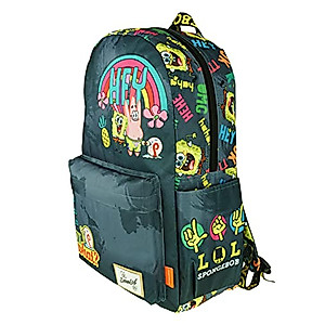 KBNL SpongeBob Backpack with Laptop Compartment for School, Travel and Work, Black, (A22222-SB)