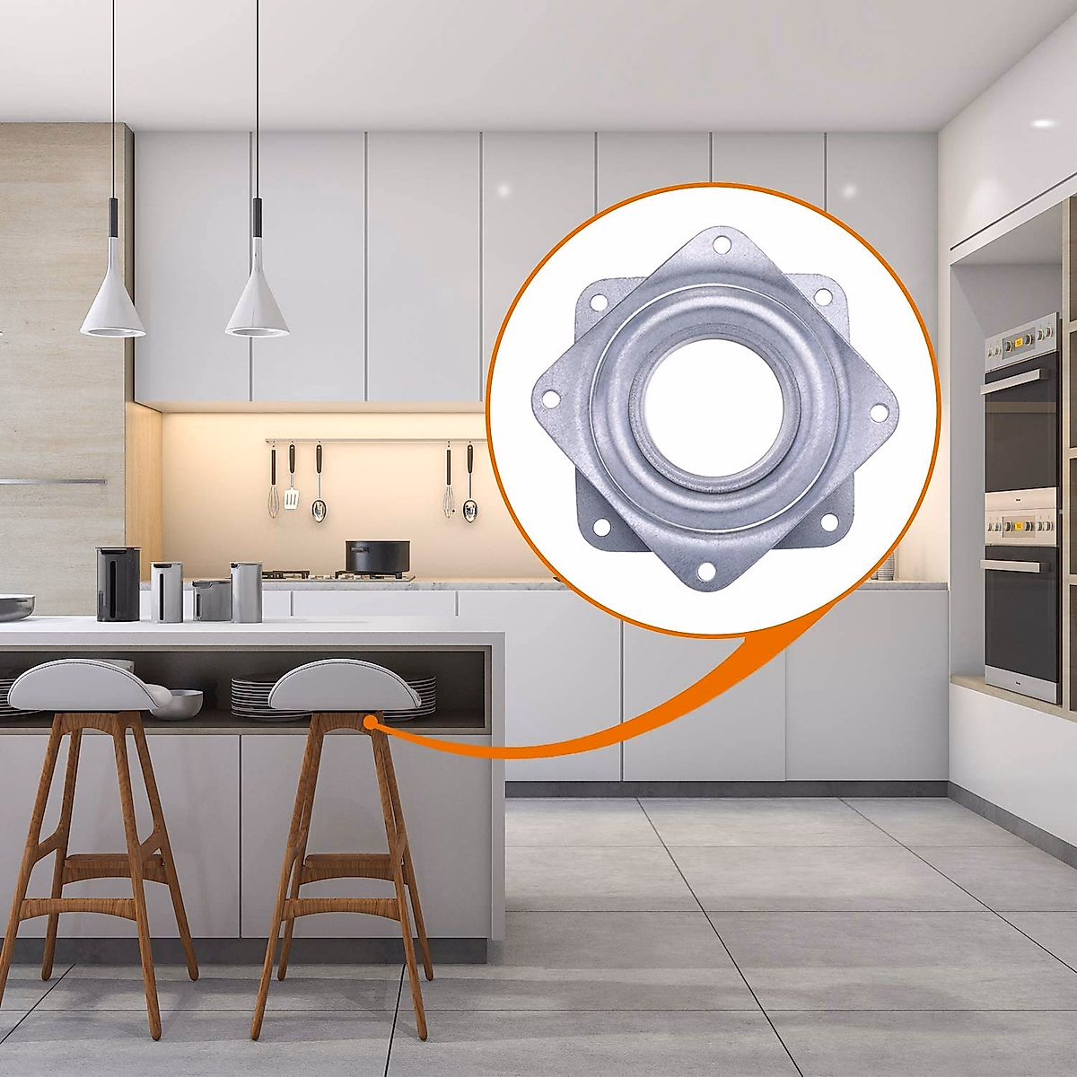 Dailydanny Heavy Duty Square Lazy Susan Turntable Bearings Rotating Bearing Plate (4 inch, Silver)