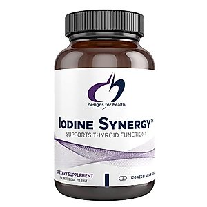 Designs for Health Iodine with Selenium - Iodine Synergy, 10mg Potassium Iodide + 40mcg Selenium (Selenomethionine) Supplement for Thyroid Support - Non-GMO + Gluten-Free (120 Capsules)