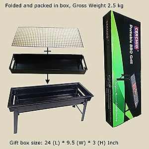 Charcoal Grill,Portable Barbecue Grill Folding BBQ Grill,Small Barbecue Grill,Outdoor Grill Tools for Camping Hiking Picnics Traveling 24''x13''x9''