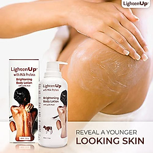LightenUp, Lactic Acid Lotion | 13.5 Fl oz / 400ml | AHA Body Cream | Fade Dark Spots on Body, Knees, Armpit, Underarm | with Shea Butter, For Women and Men