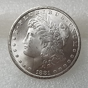 Kocreat 1881CC-COPY Morgan Dollar-Copper Plating Silver Coin-Replica U.S Old Original Pre Morgan Commemorative Coins Hobby Collecting Replica