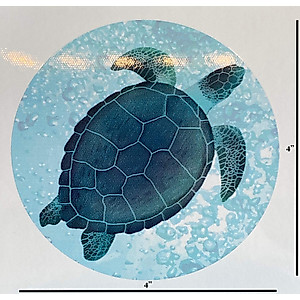 Retractable Screen Door Decals (Stickers) - 6 per Package - Keep Children Safe - Alert Birds, Dogs, Kids - Warn, Protect, Window Safety - Sea Turtles