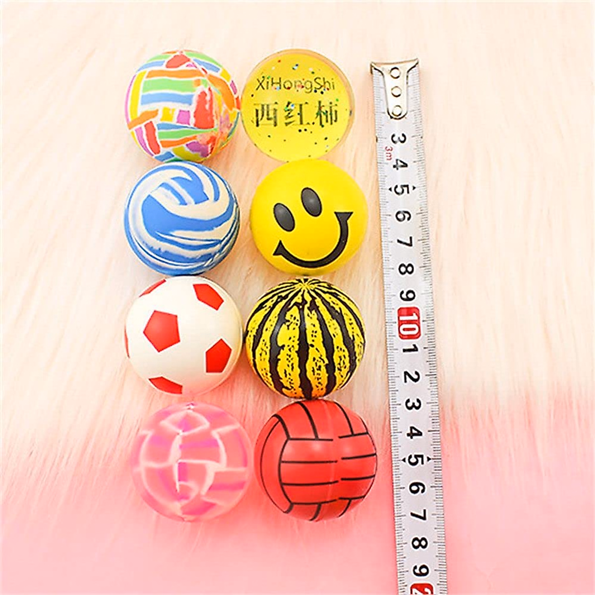 REBABA 1 Piece Bouncy Ball, Funny Colorful High Bouncing Balls for Game Prizes, Birthday Gift, Party Favors and Vending Machines