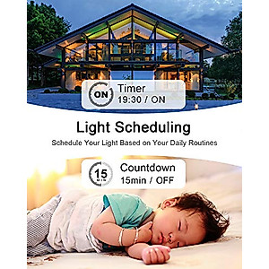Smart Light Switch - Thinkbee 2.4Ghz WiFi Wireless Light Switch kit, Compatible with Alexa, Google Assistant and IFTTT, Outdoor 1969ft Indoor 164ft Remote Control, No Hub Required, Ceiling LED Lamp