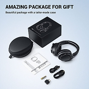 Active Noise Reduction Headset, Wireless Bluetooth 5.0 Headset, Headset with Microphone, 30 Hour Playback time, subwoofer Headset