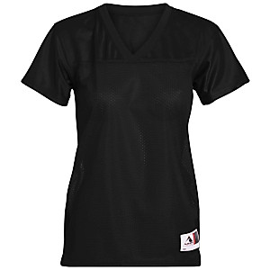 Augusta Sportswear Women's Standard Junior Fit Replica Football Tee, Black, Small