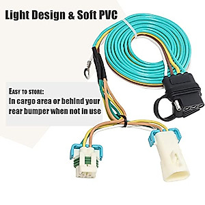 MECMO 4 Way Flat Trailer Wiring Harness for 1998-2004 Chevy S-10/GMC Sonoma & 1998-2000 Isuzu Hombre, Plug-in Simple Custom-Fit T-Connector 4 Pin Trailer Hitch Wiring