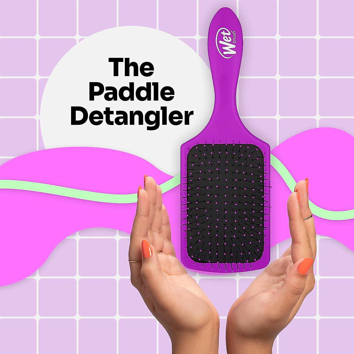 Wet Brush Paddle Detangler Hair Brush, Purple - Ultra-Soft IntelliFlex Detangling Bristles with AquaVent Design - Spread Hair Treatments Evenly - Pain-Free Hair Brush For Women, Men, Wet And Dry Hair