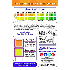 pHresh - pH Test Strips with Free Alkaline/Acidic Food Guide and pH Monitoring Kit - Easy to Use pH Meter - Monitor Your Body's pH Level - Narrow Range of pH 4.5-9.0 - 80ct