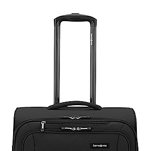 Samsonite Saire LTE Softside Expandable Luggage with Spinners, Black, 2PC SET (Carry-on/Medium)