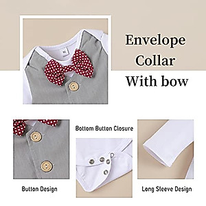 Yoveme Baby Boy Summer Clothes Gentleman Outfit Newborn Wedding Clothes Bowtie Tuxedo Formal Suit
