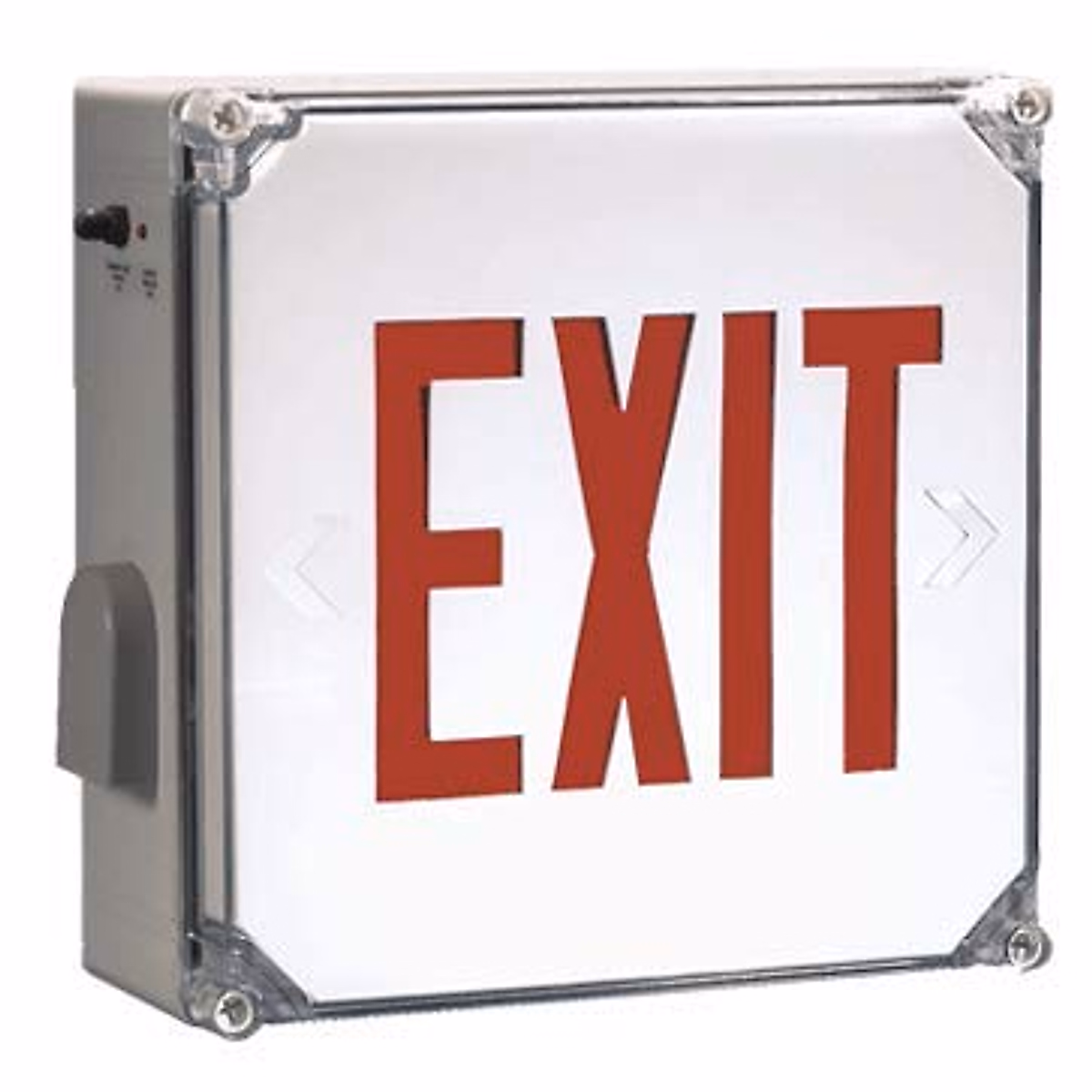 Weatherproof Exit Sign with Red Letters
