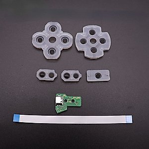 OCity USB Charging Port USB Socket Board 12 pin Flex Ribbon Cable Conductive pad Replacement for PS4 PRO JDM 050 JDM 055 Controller JDS-055 JDS055