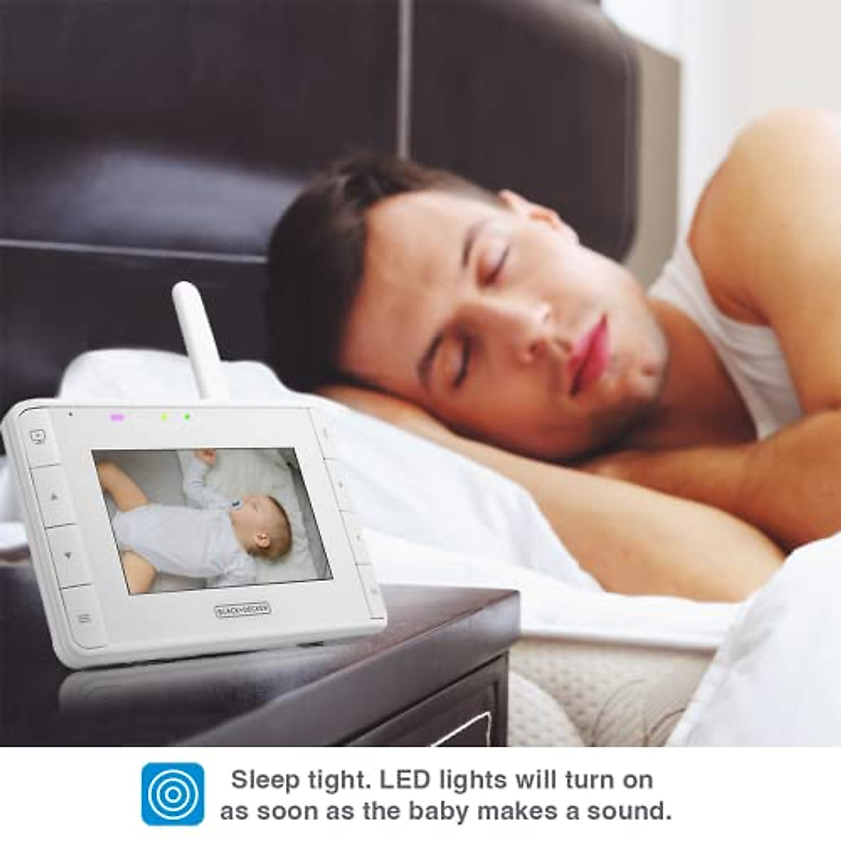 BLACK+DECKER 4.3" Digital Video Baby Monitor with Pan-Tilt-Zoom Camera, Infrared Smooth Video & Motorized Pan/Tilt, Auto Night Vision, and Room Temperature Monitoring, Smooth Motion, Two Way Talk