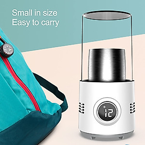 FASJ Cool and Heat Smart Cup, 2 in 1 Portable Beverage Drink Cooler Warmer Degree C ‑60 Fast Cooling Heating, Lightweight Electric Heating Cup for Parties /Offices /Travel One Key to Start