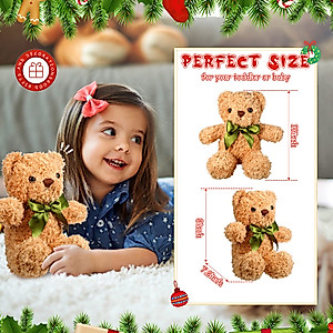 HyDren 12 Pack Bear Stuffed Animals Operation Christmas Bulk Items 10 Inch Plush Bear Toy Small Stuffed Bears with Bow Tie for Baby Shower Wedding Birthday Gifts(White, Light Brown)